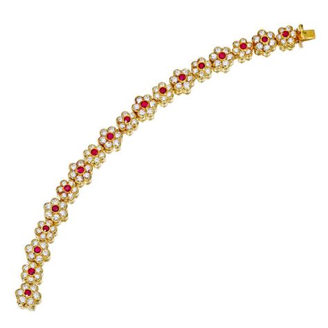 Bonhams A Diamond Ruby And Eighteen Karat Gold Braclet Van Cleef