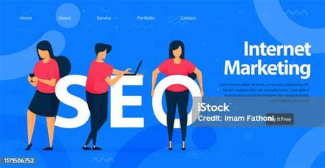 인터넷 마케팅 방문 페이지 템플릿 디자인에 대 한 Seo 웹사이트를 최적화하여 트래픽을 높이고 콘텐츠에 더 나은 키워드를 찾을 수 있습니다 웹 방문 페이지 배너 모바일 앱용