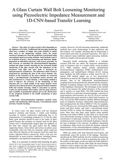 Pdf A Glass Curtain Wall Bolt Loosening Monitoring Using Piezoelectric Impedance Measurement
