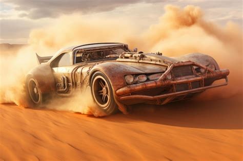 Premium Photo Swift Sandstorm Car Desert Generate Ai
