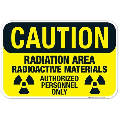 Radiation Area Radioactive Materials Authorized Personnel Only Sign