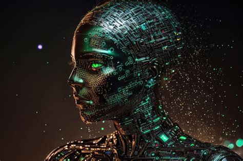 Premium Photo Android In Matrix Space Artificial Intelligence In A Female Form Generative Ai