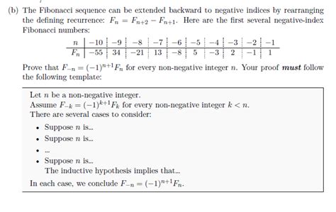 Solved The Fibonacci Sequence Can Be Extended Backward To