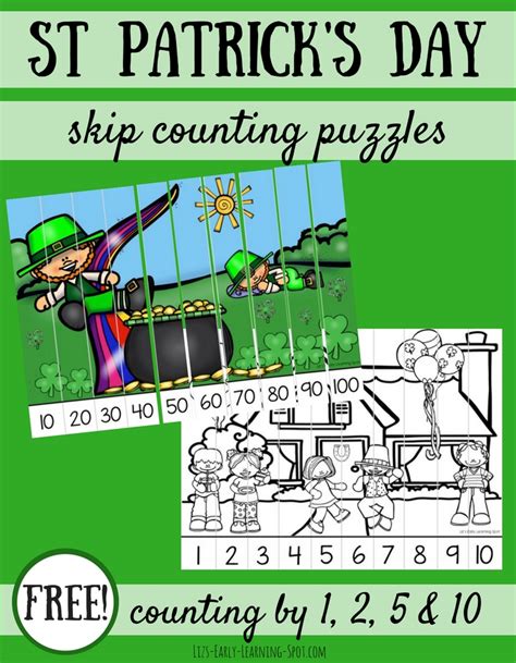 St Patricks Day Skip Counting Puzzles Lizs Early Learning Spot