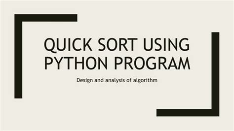 Quick Sort Algorithm Pptx