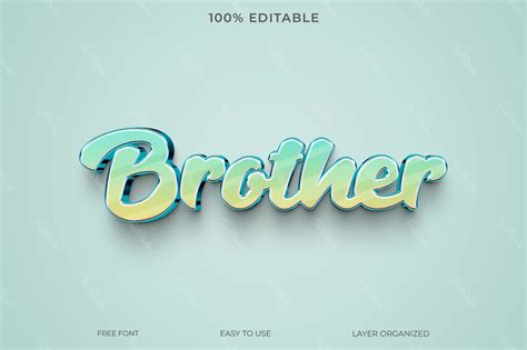 Brother Font Style Text Effect Photoshop PREMIUM PSD File