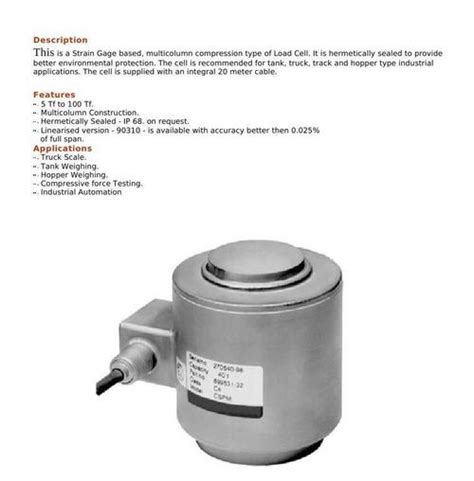 Compression Load Cells At 25000 00 INR In Delhi Delhi Swastik Systems Services