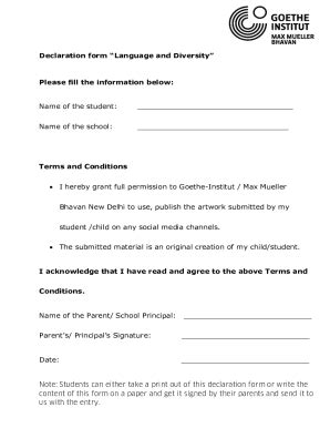 Fillable Online Declaration Form Language And Diversity Fax Email Print PdfFiller