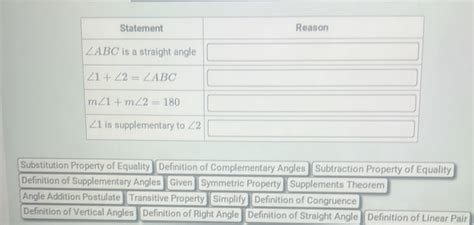 Solved Substitution Property Of Equality Definition Of Complementary