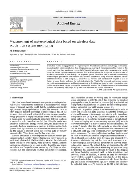 Measurement Of Meteorological Data Based On Wireless Data Acquisition System Monitoring Pdf