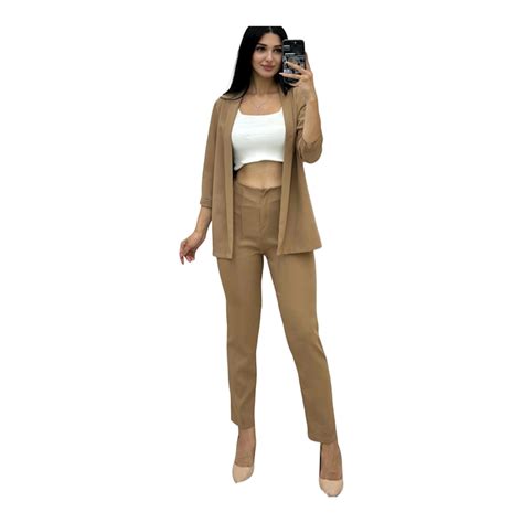 Костюм с брюками женский Ml 007 коричневый хлопок размер 42 купить в Баку Цена обзор