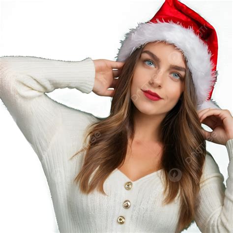 Beautiful Girl With Christmas Hat Girl With Christmas Hat Girl Wearing Santa Hat Christmas