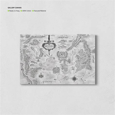 Shannara World Map Poster The Realm Of Shannara Map Canvas Fantasy