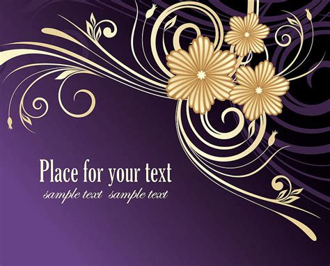 텍스트 공간 벡터와 보라색 꽃 배경 Ai Eps Uidownload