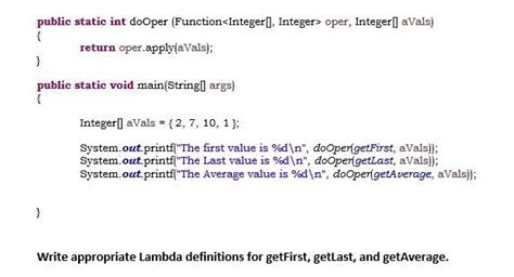 Solved Public Static Int DoOper Function Oper Integer Chegg