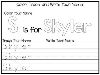 20 No Prep Skyler Name Tracing And Activities Non Editable Preschool