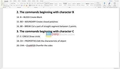 Basic Shortcut Commands In Autocad