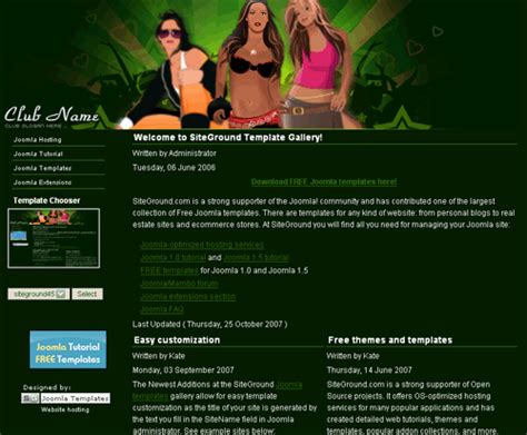 Free Joomla Nightclub Black Sexy Web Template