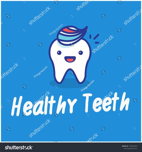 Healthy Teeth Poster Cute Illustration Stock Vector Royalty Free