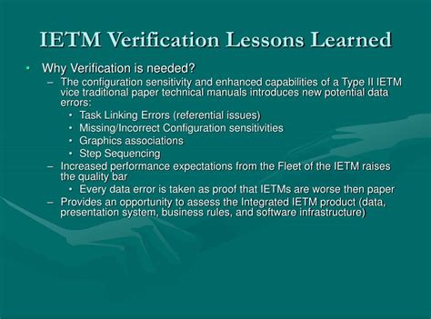 Ppt F A 18 Interactive Electronic Technical Manual Ietm Verification Lessons Learned
