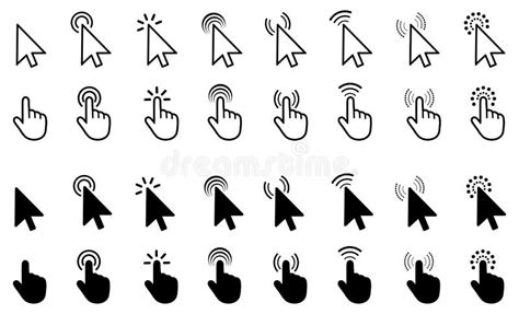 Set Of Flat Modern Cursor Icons Touch Sign â€“ Vector Stock Vector Illustration Of Collection