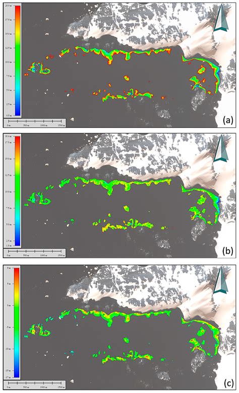 the bathymetric surface for the 0 20 m depth range produced from a