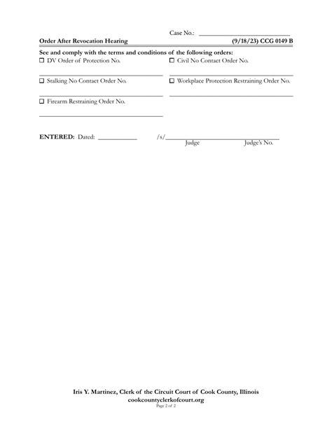 Form Ccg0149 Download Fillable Pdf Or Fill Online Order After Revocation Hearing Cook County