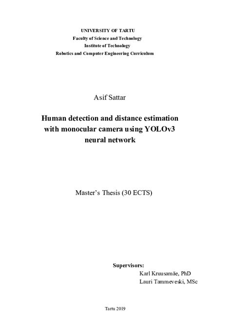 Pdf Human Detection And Distance Estimation With Monocular Camera