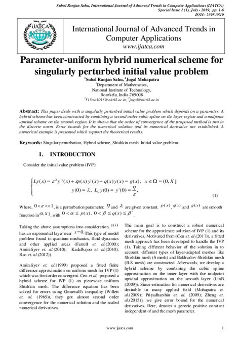 Pdf Parameter Uniform Hybrid Numerical Scheme For Singularly Perturbed Initial Value Problem