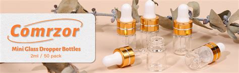 Comrzor 50 Pack 2ml Clear Glass Dropper Bottles With 2 Pcs