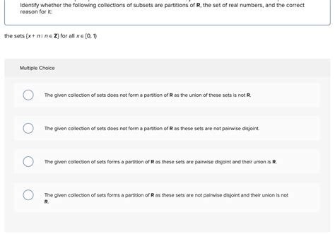 Solved Identify Whether The Following Collections Of Subsets