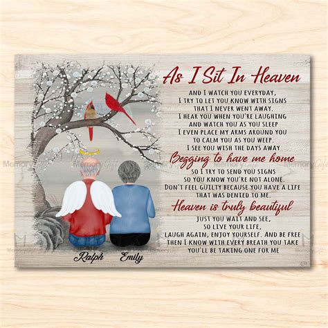 Custom Memorial Canvas As I Sit In Heaven Canvas Art Wall Decor