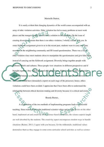 Respond To Classmate Essay Example Topics And Well Written Essays