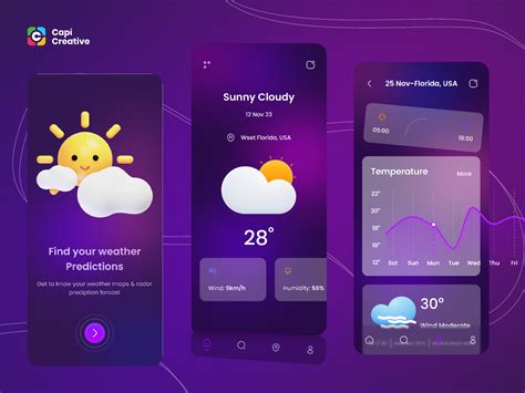 weather app glassmorphism style figma