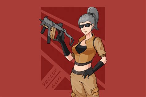 Girl Holding Gun Vector Character Graphic By Xis666graphic · Creative