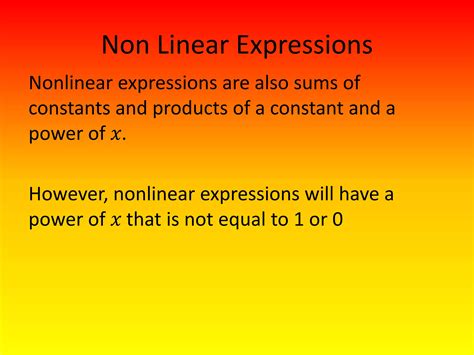 Linear And Non Linear Expressions Pptx