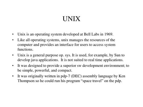 Ppt Unix Powerpoint Presentation Free Download Id186251