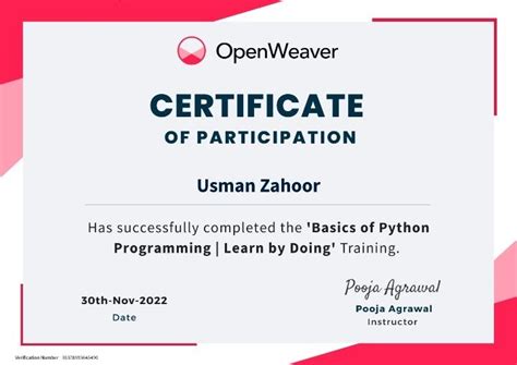 Usman Zahoor On Linkedin Basics Of Python Programming Certificate