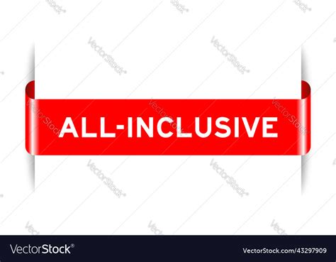 Red Color Inserted Label Banner With Word Vector Image