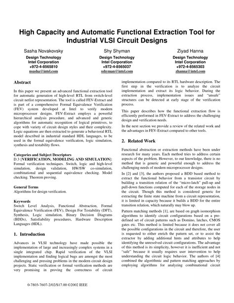 Pdf High Capacity And Automatic Functional Extraction Tool For Industrial Vlsi Circuit Designs