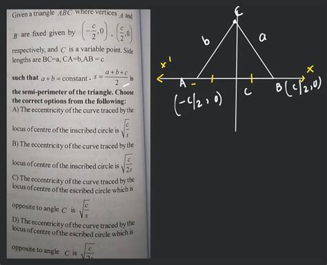 Given A Triangle A B C Where Vertices A And B Are Fixed Given By Left
