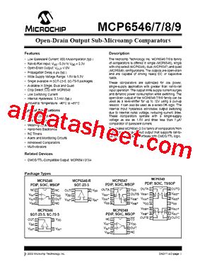 MCP6549 Datasheet PDF Microchip Technology