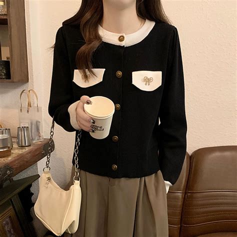 티몬 글로벌 홀세일 이너a실사 실가 2024 봄 신상 한국판 백합 헐렁헐렁 라운드 소향풍 스웨터 니트 상의 여성의류