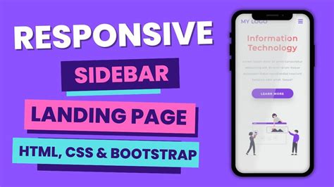 Responsive Sidebar Landing Page Using Html Css And Bootstrap In Urdu Hindi Codewithinshal