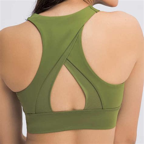 D19109 High Impact Racer Neck Bra For Running And Yoga