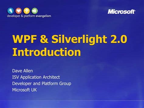 Wpf And Silverlight Intro Ppt