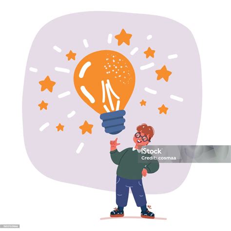 아이디어와 혁신 기술 개념 전구를 든 괴짜 래리 3d 그림입니다 십대에 대한 스톡 벡터 아트 및 기타 이미지 십대 천재 3차원 형태 Istock