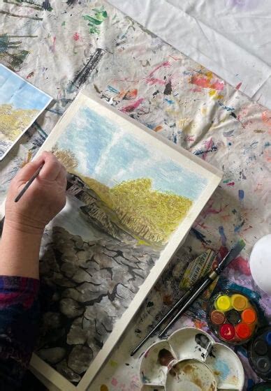 Texture Techniques Watercolour Landscape Painting Class Manchester