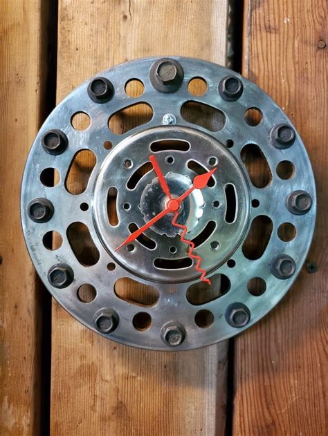 9 Brake Rotor Clock Steel Art Clock Trash Art