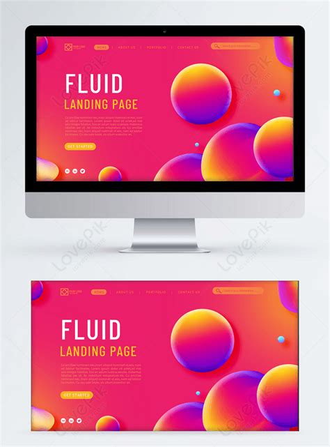 세련된 빨간색 유체 방문 페이지 Ui 디자인 이미지 사진 465500956 무료 다운로드